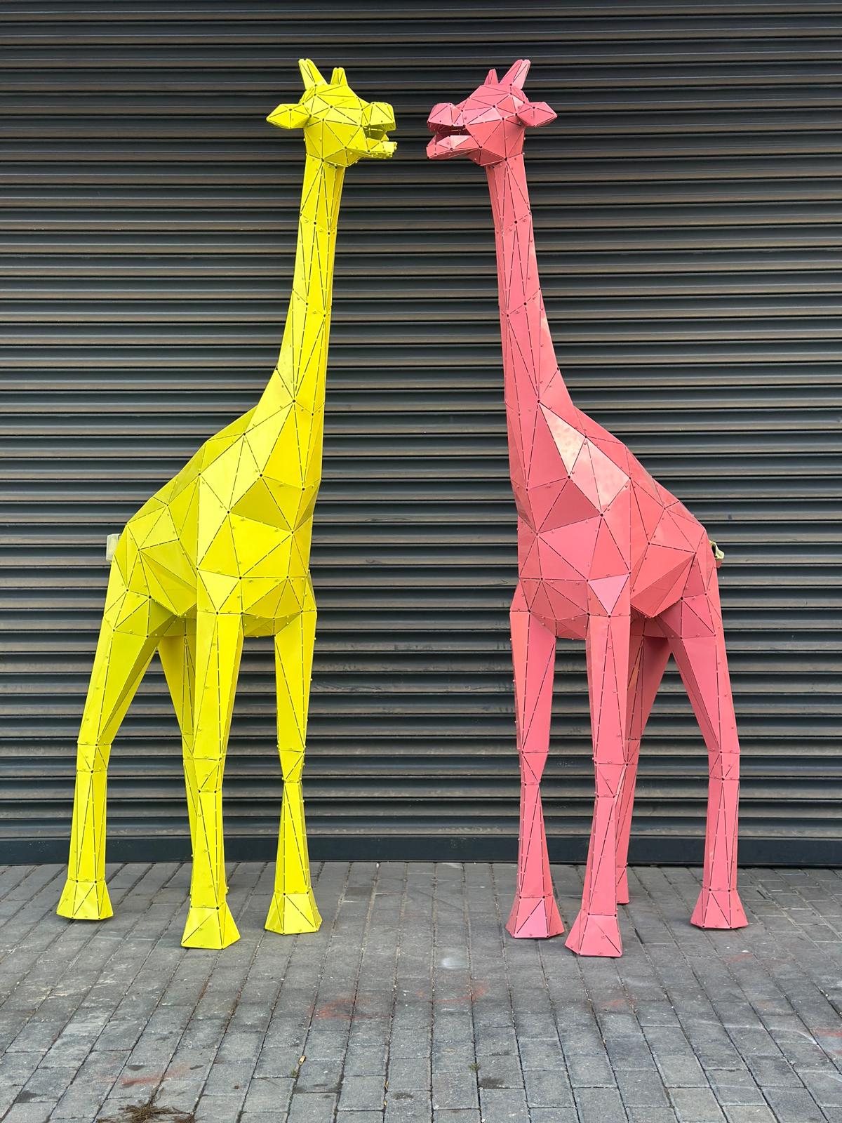 Handmade Modern Giraffe Sculpture - Modern Abstract Animal Art for ...