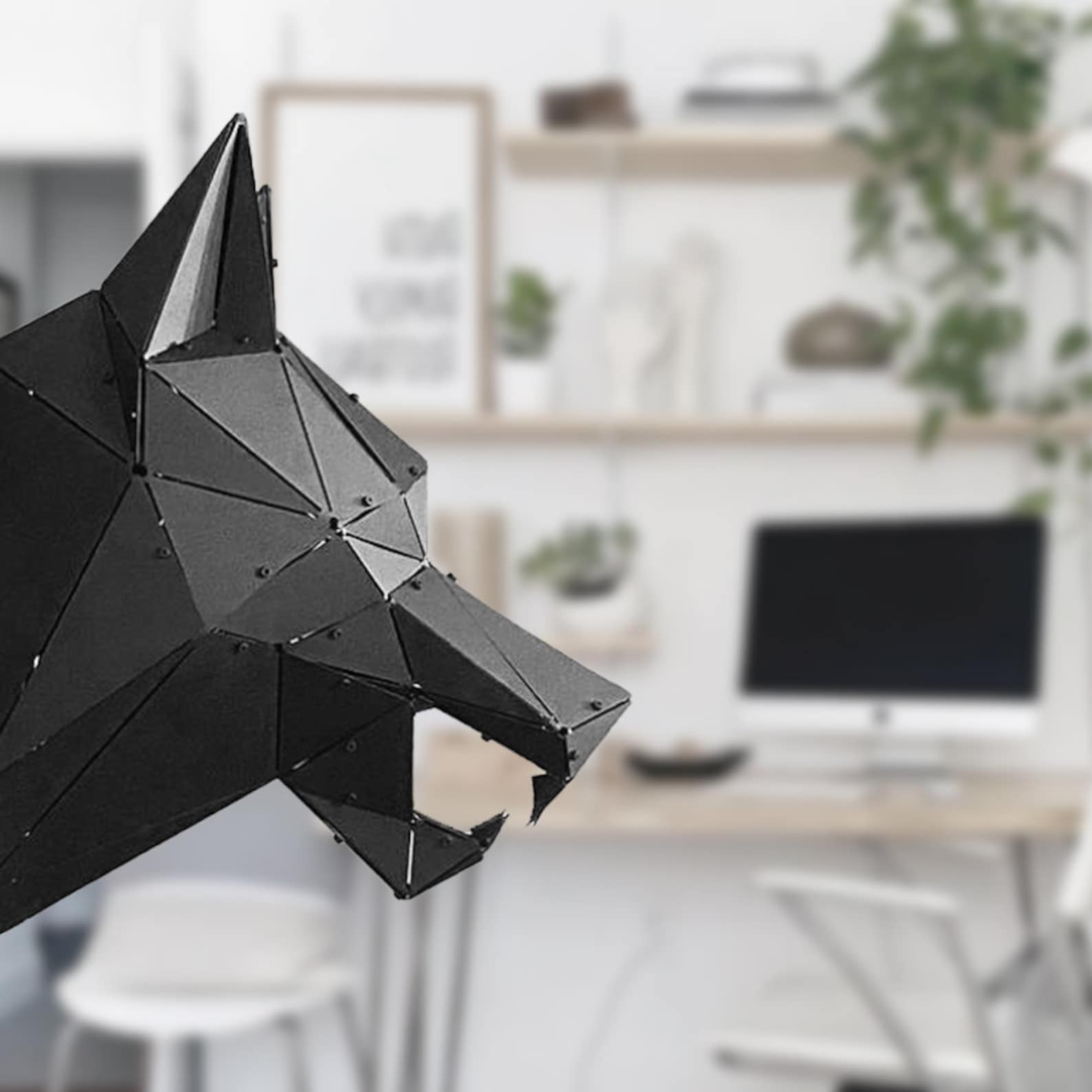 Metal Wolf Head, 3d Metal Art, Metal Design, Animal Sculpture, Wall ...