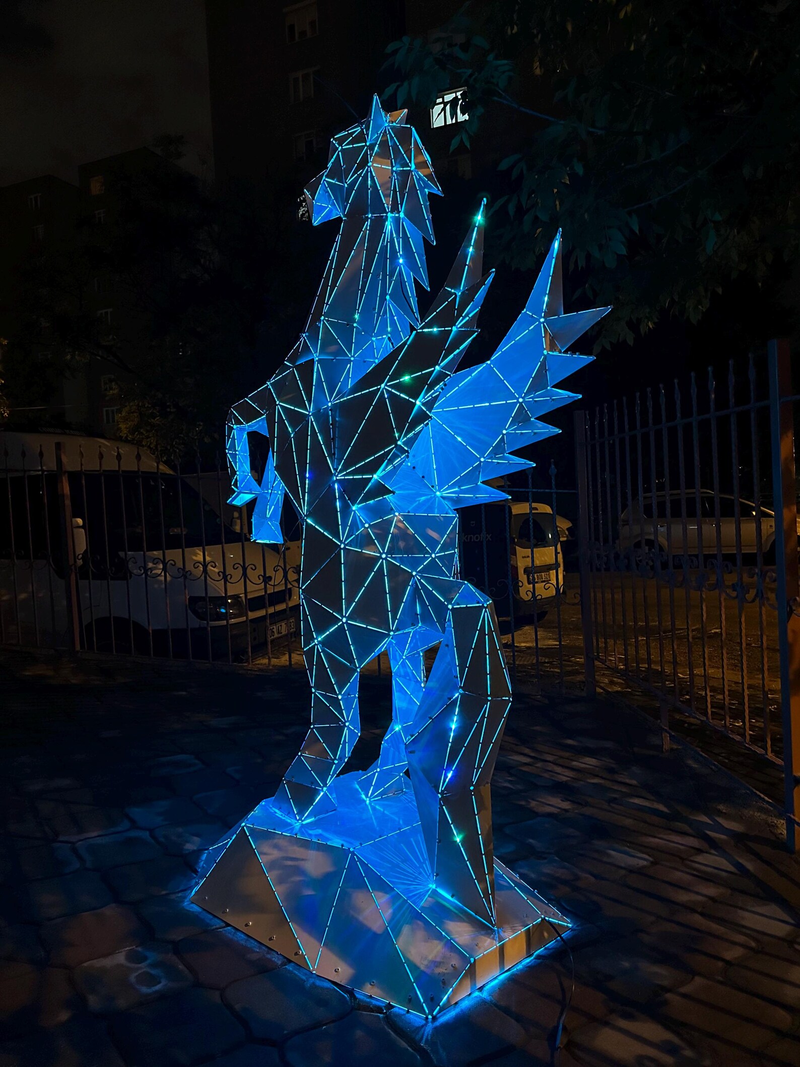 Unique Metal Pegasus Sculpture, Pegasus Sculpture With Lighting ...