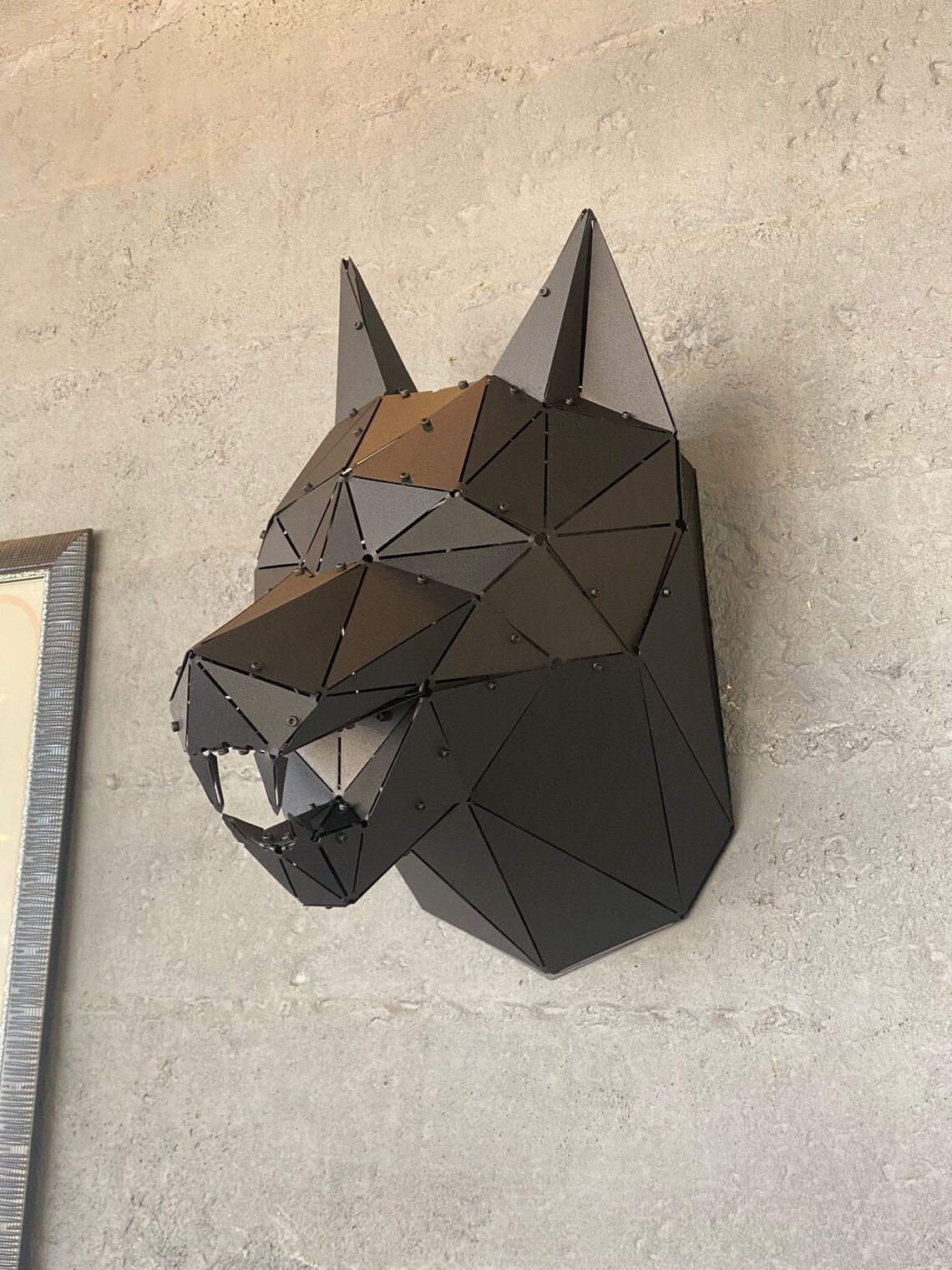 Metal Wolf Head, 3d Metal Art, Metal Design, Animal Sculpture, Wall ...