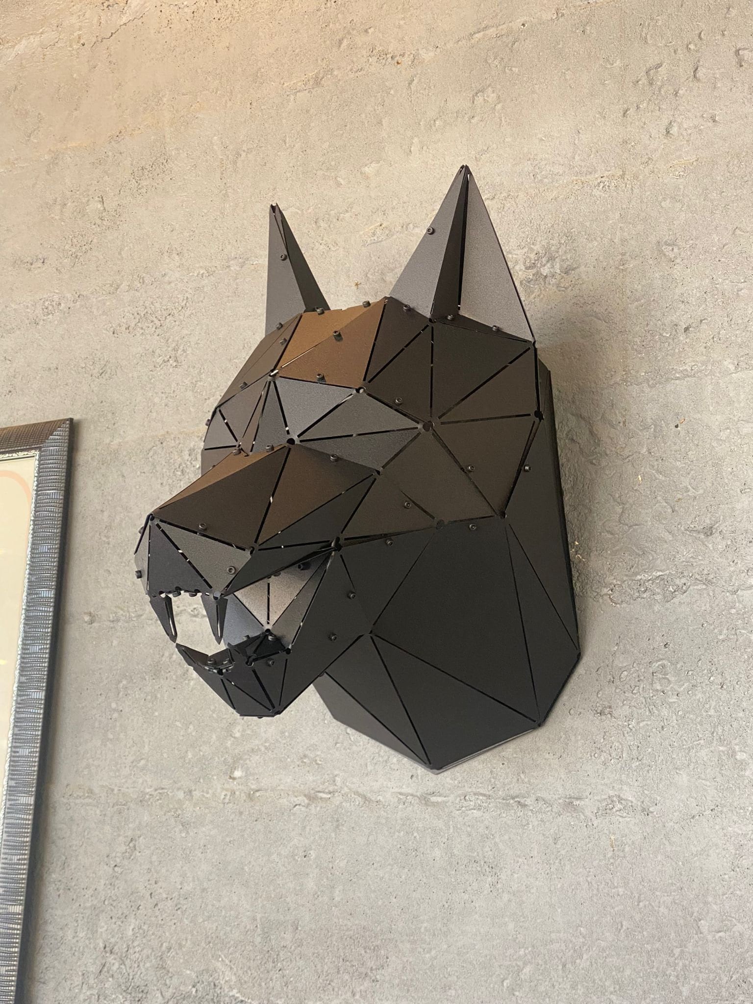 Metal Wolf Head, 3d Metal Art, Metal Design, Animal Sculpture, Wall ...
