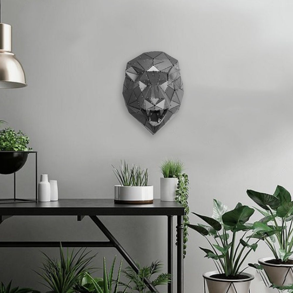 Metal Lion Head, Metal Design, 3d Metal Art, Handcraft Wall Decor ...