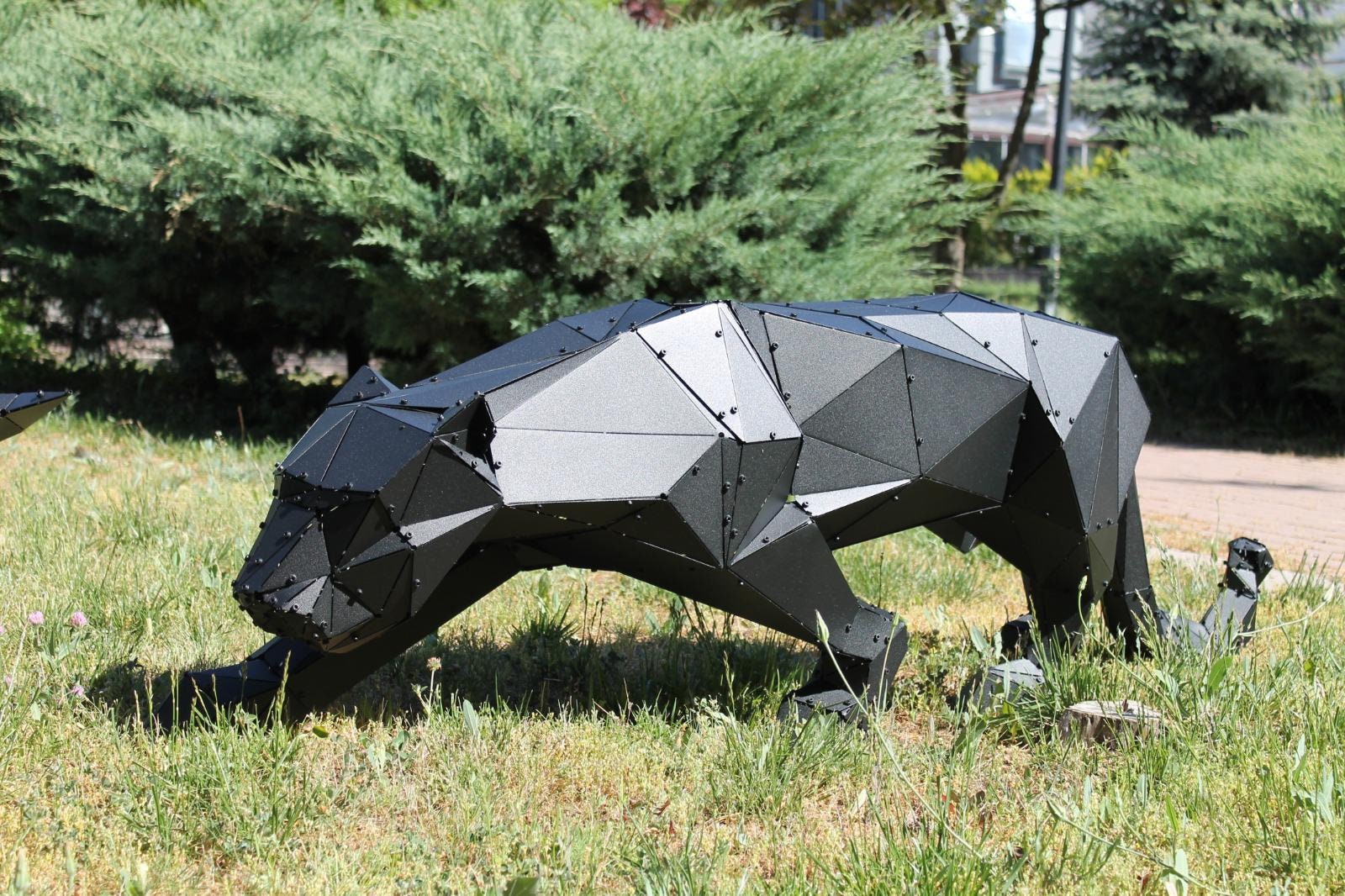 Panther Sculpture, Panther, Pink Panther, Metal Art, 3d Metal Decor ...
