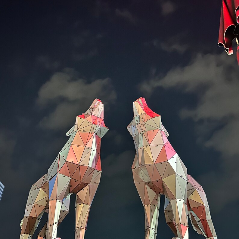 Metal Wolf Statue 3D Metal Design Wolf Sculpture - Etsy