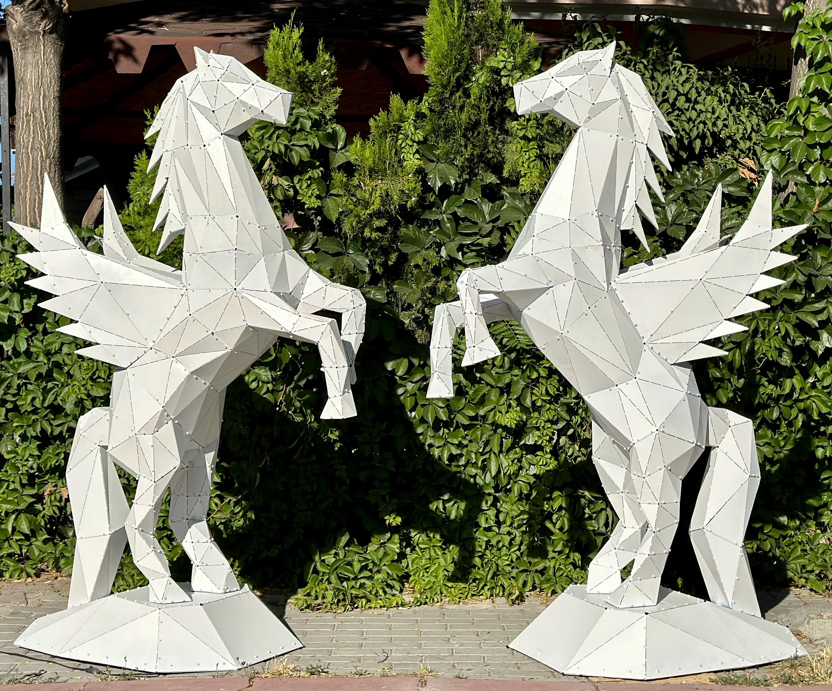 Unique Metal Pegasus Sculpture, Pegasus Sculpture With Lighting ...
