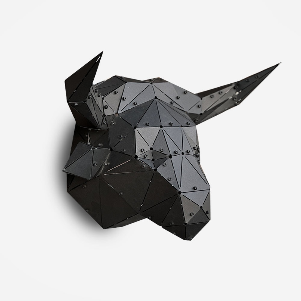 Modern Bull Head Wall Decor, Metal Bull Head, Decorative Bull Head ...