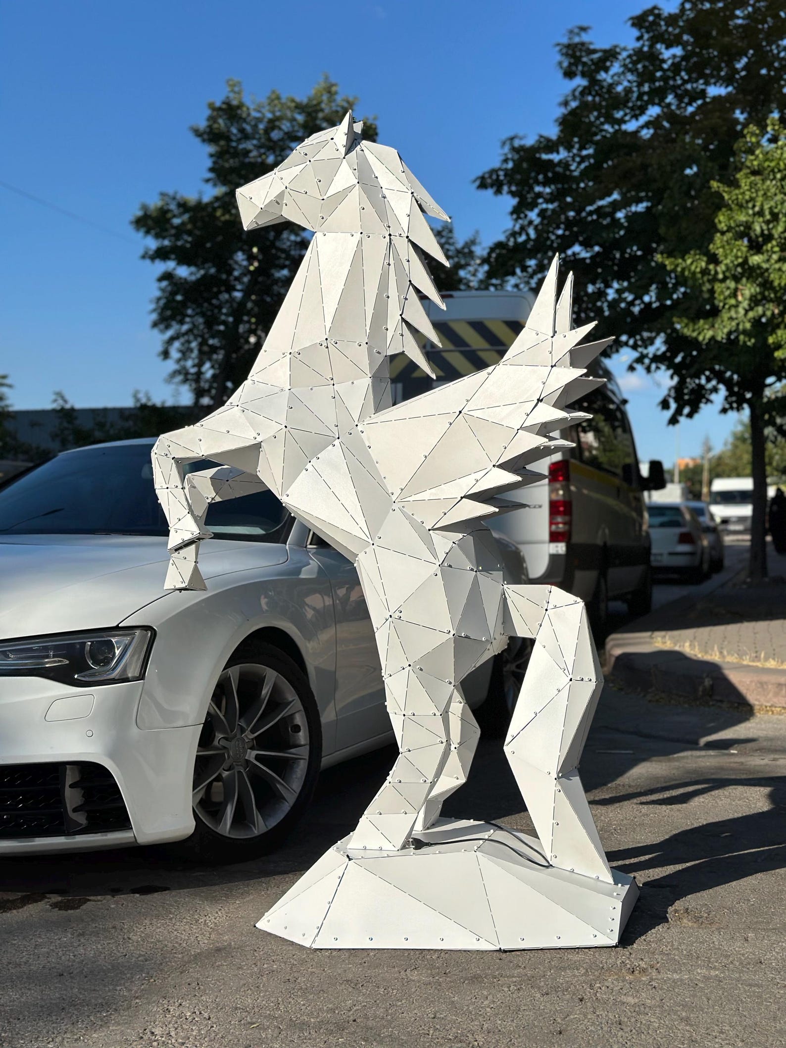 Unique Metal Pegasus Sculpture, Pegasus Sculpture With Lighting ...