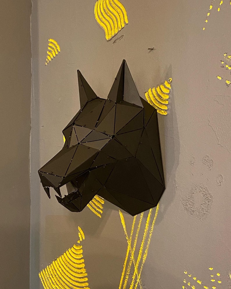 Metal Wolf Head, 3d Metal Art, Metal Design, Animal Sculpture, Wall ...
