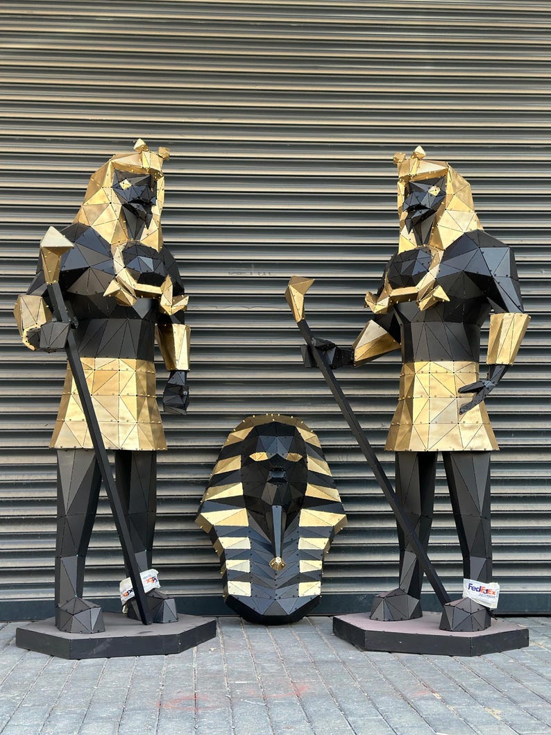 Unique Metal Ancient Egypt God Ra Sculpture, Modern Sclupture With ...