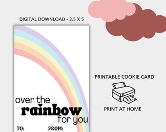Valentines Printable Cookie Card for Mini 2" - 3" Cookies, Downloadable ...