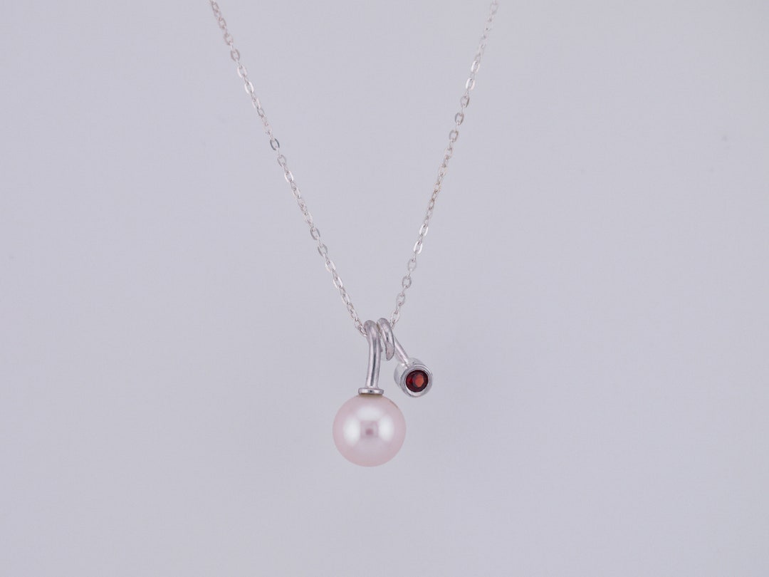 DROPS OF JUPITER Necklace Silver Freshwater Pearl & Garnet - Etsy