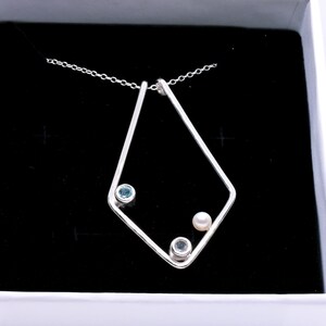 MYA Ring Holder Necklace - Sterling Silver, Blue Topaz, White Topaz ...