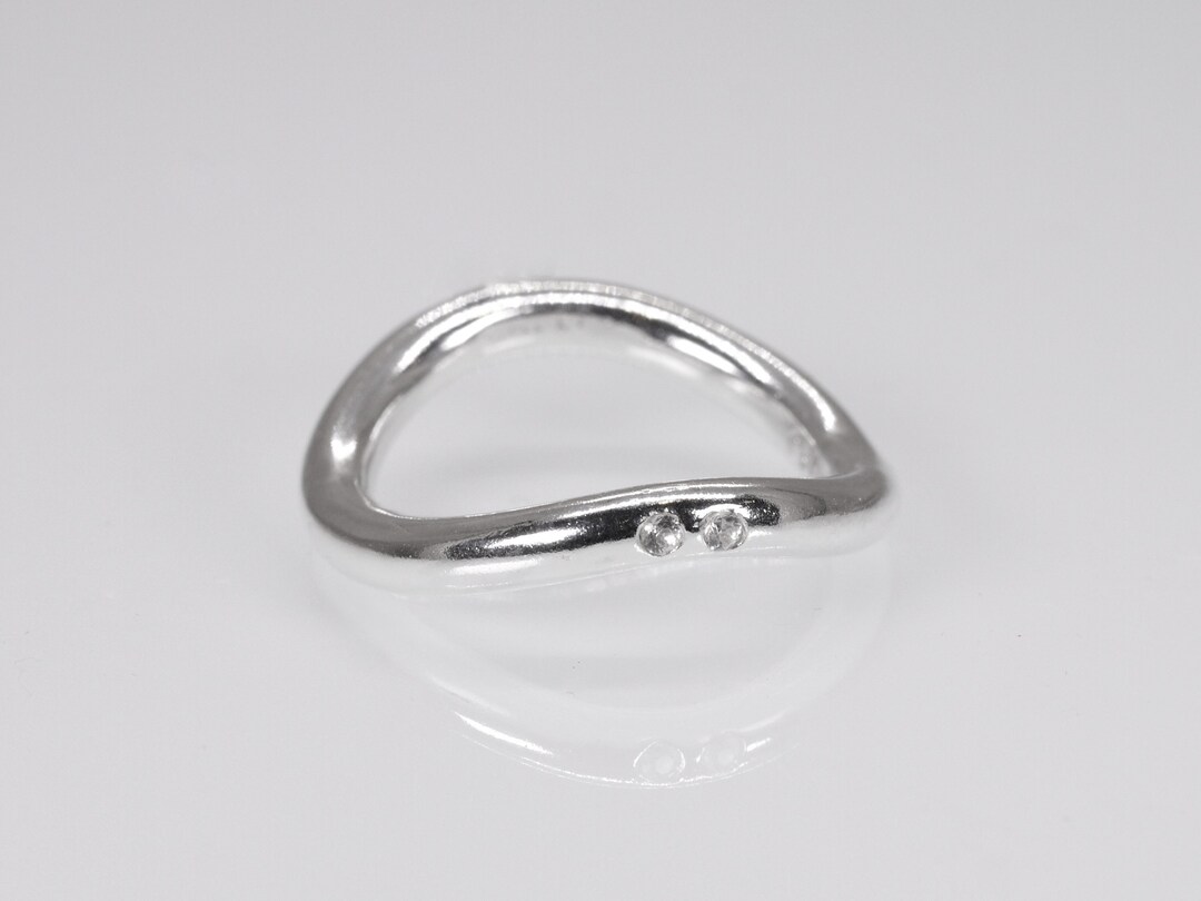 KYMA Solo Wave Ring - Chunky 3mm With Sapphire - Silver or 9k Gold ...