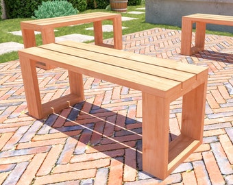 DIY 2x6 Outdoor Bench Plans - Etsy