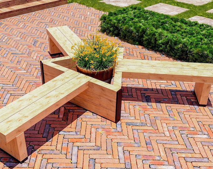 DIY Outdoor Patio Bench PLANS, Seating Bench Plans, Easy to Build, All ...