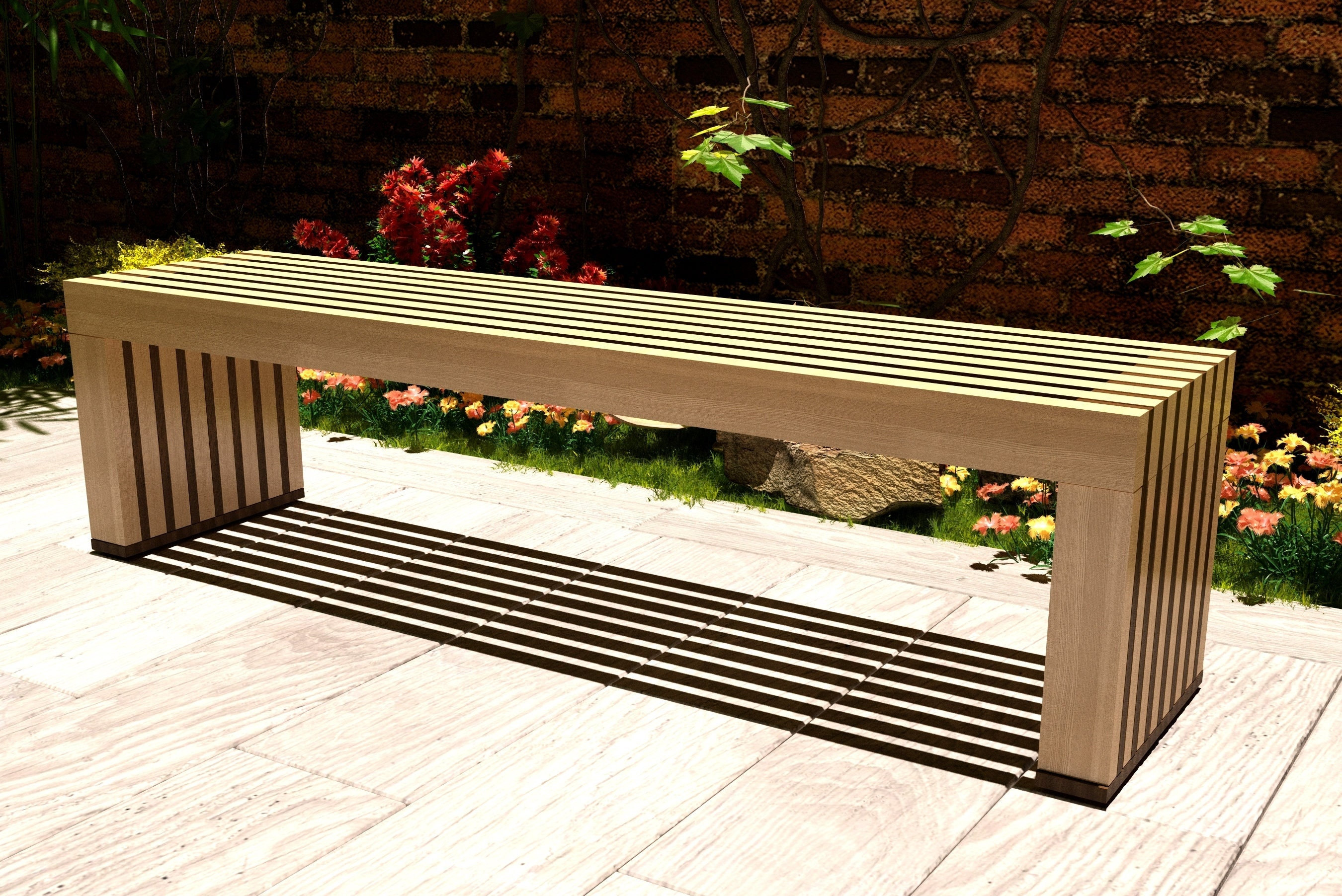 DIY Modern Bench Build PLANS Outdoor Patio Bench Plans Easy - Etsy UK