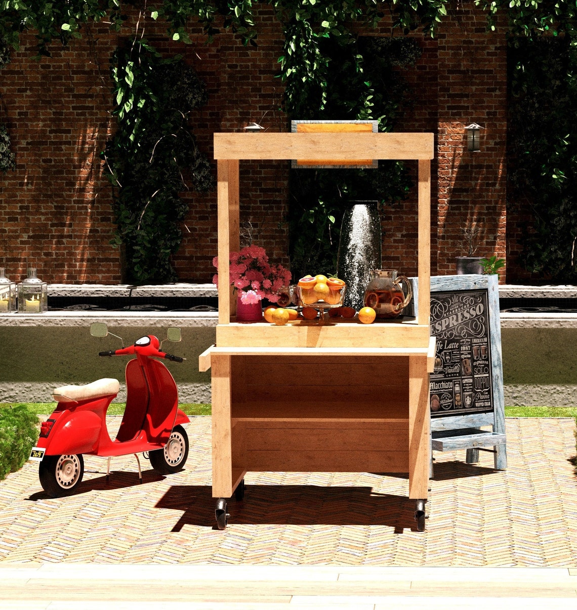 DIY Outdoor Beverage Stand Plans Patio Lemonade Stand Plans - Etsy