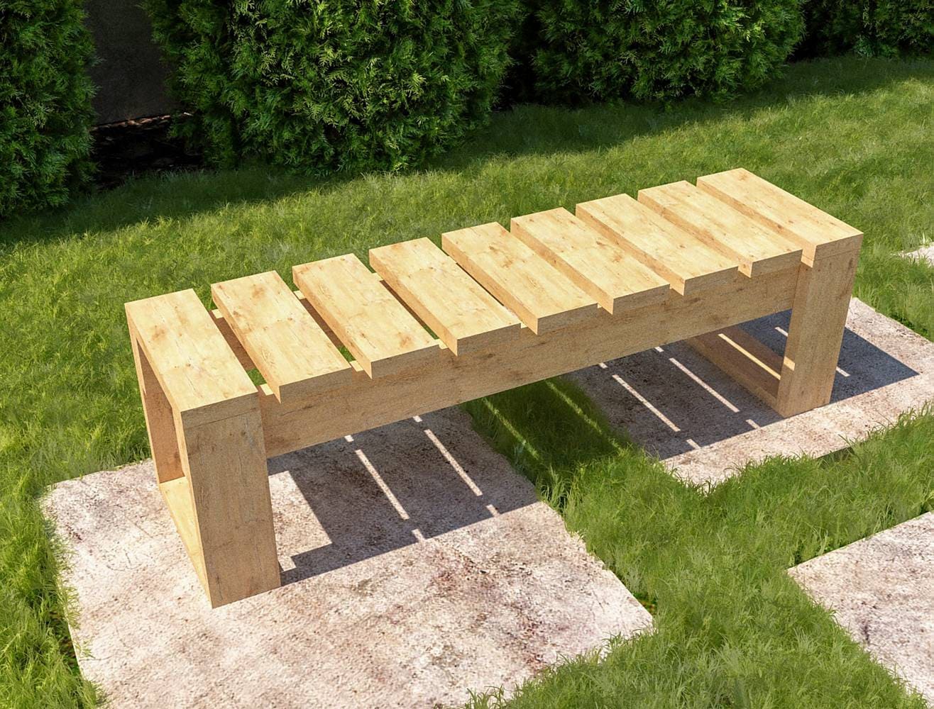DIY Simple Patio Bench Plans Outdoor Bench Plans All 2x6 - Etsy UK
