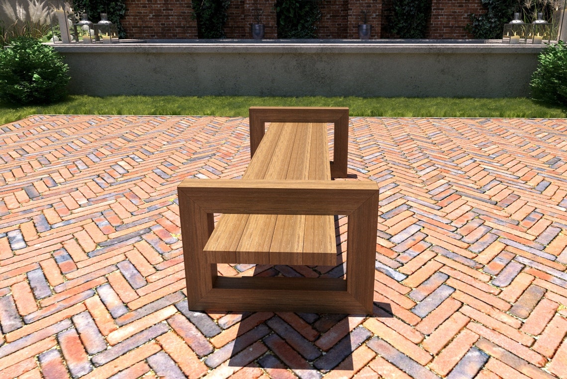 DIY Simple Bench Build Plans Modern Patio Bench Plans Easy - Etsy