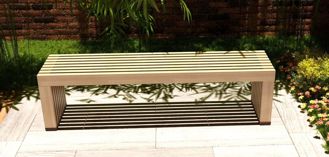 DIY Modern Bench Build PLANS Outdoor Patio Bench Plans Easy - Etsy UK