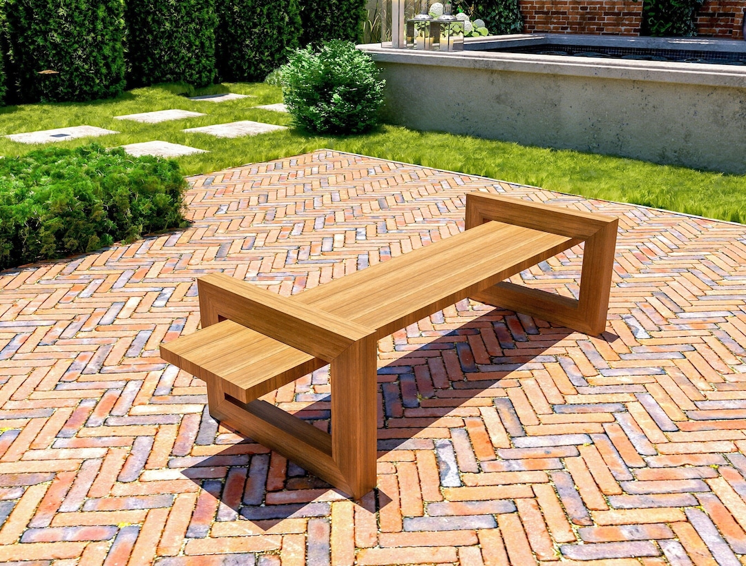 DIY Simple Bench Build Plans, Modern Patio Bench Plans, Easy to Build ...