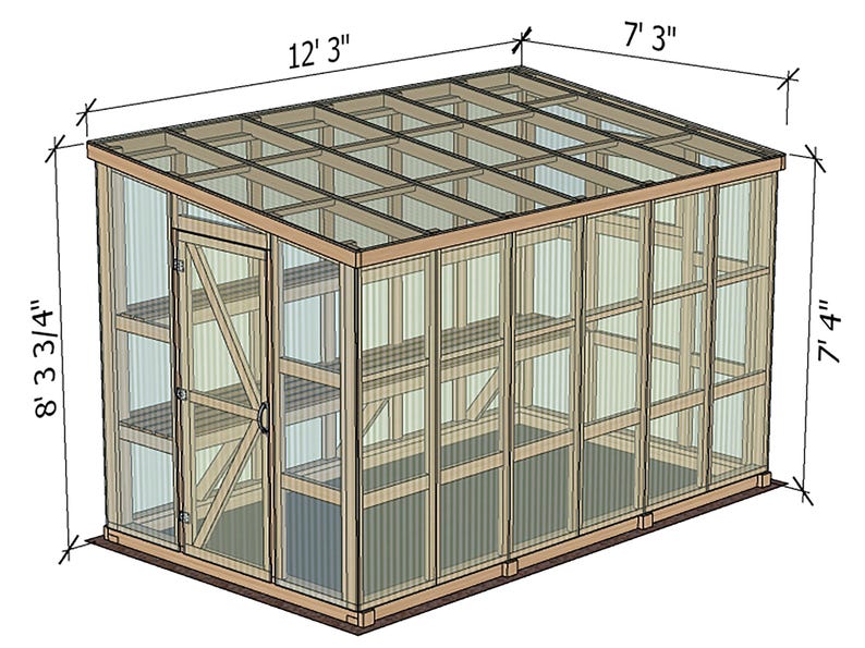 DIY Lean-to Greenhouse Plans: Wood Framed Polycarbonate Design (PDF ...