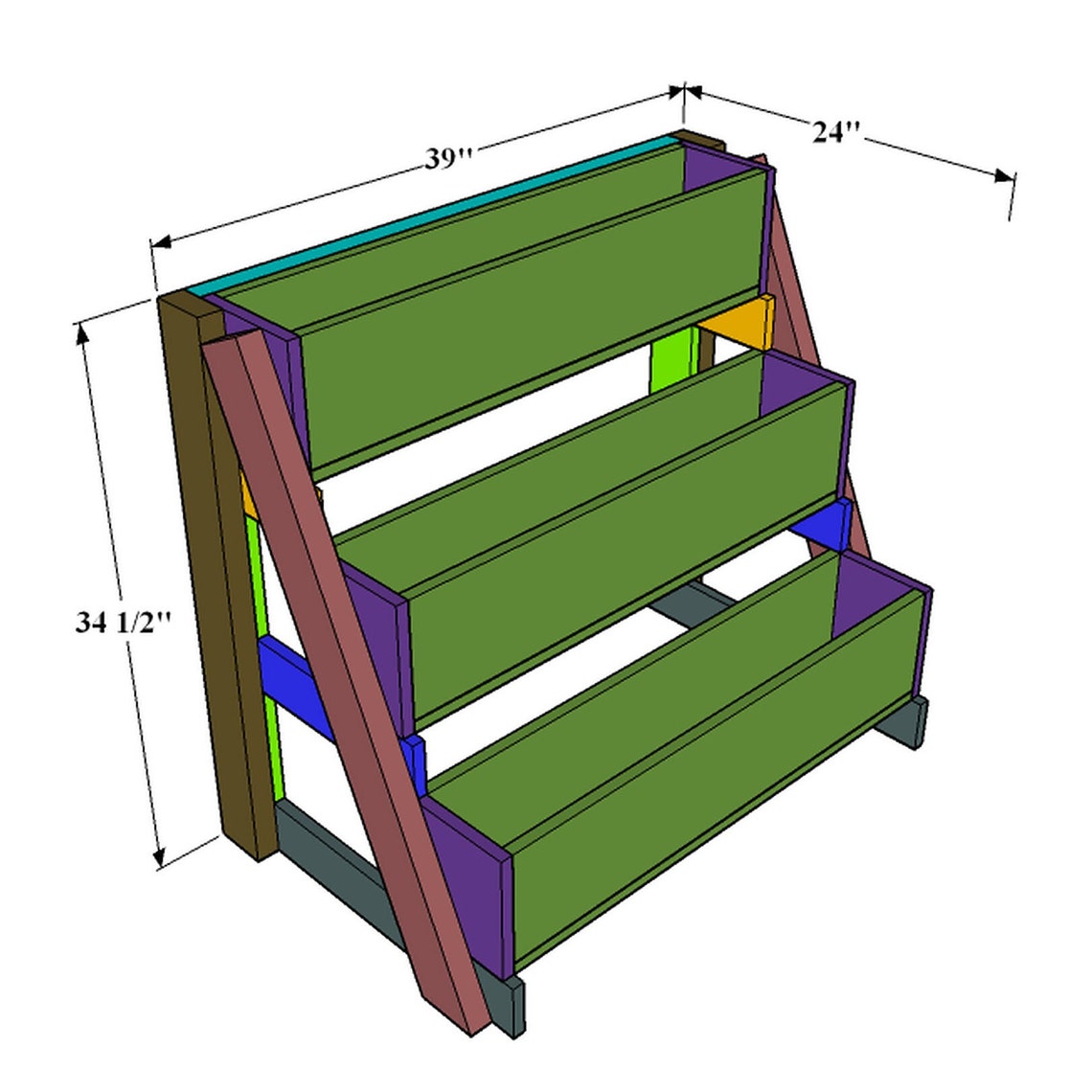DIY 3 Tier Raised Planter Box Plans Vegetable Planter Box - Etsy