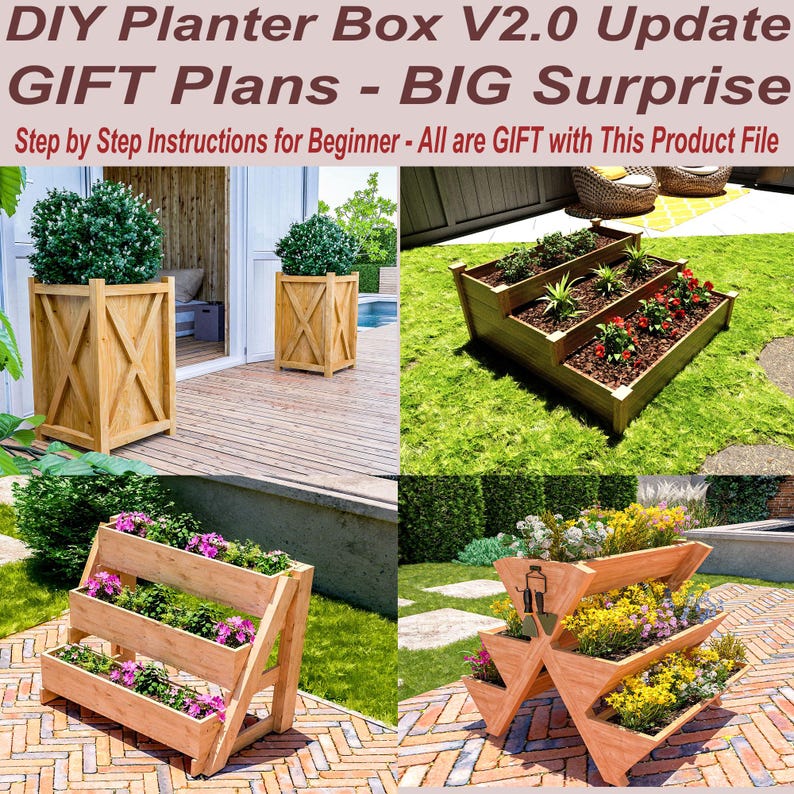 DIY 4-tier Raised Planter Box Plans: Easy Woodworking Build Project ...