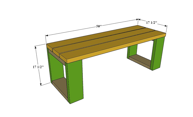 DIY Outdoor Bench Plans: Simple 2x6 Wood Bench (PDF Digital Download ...