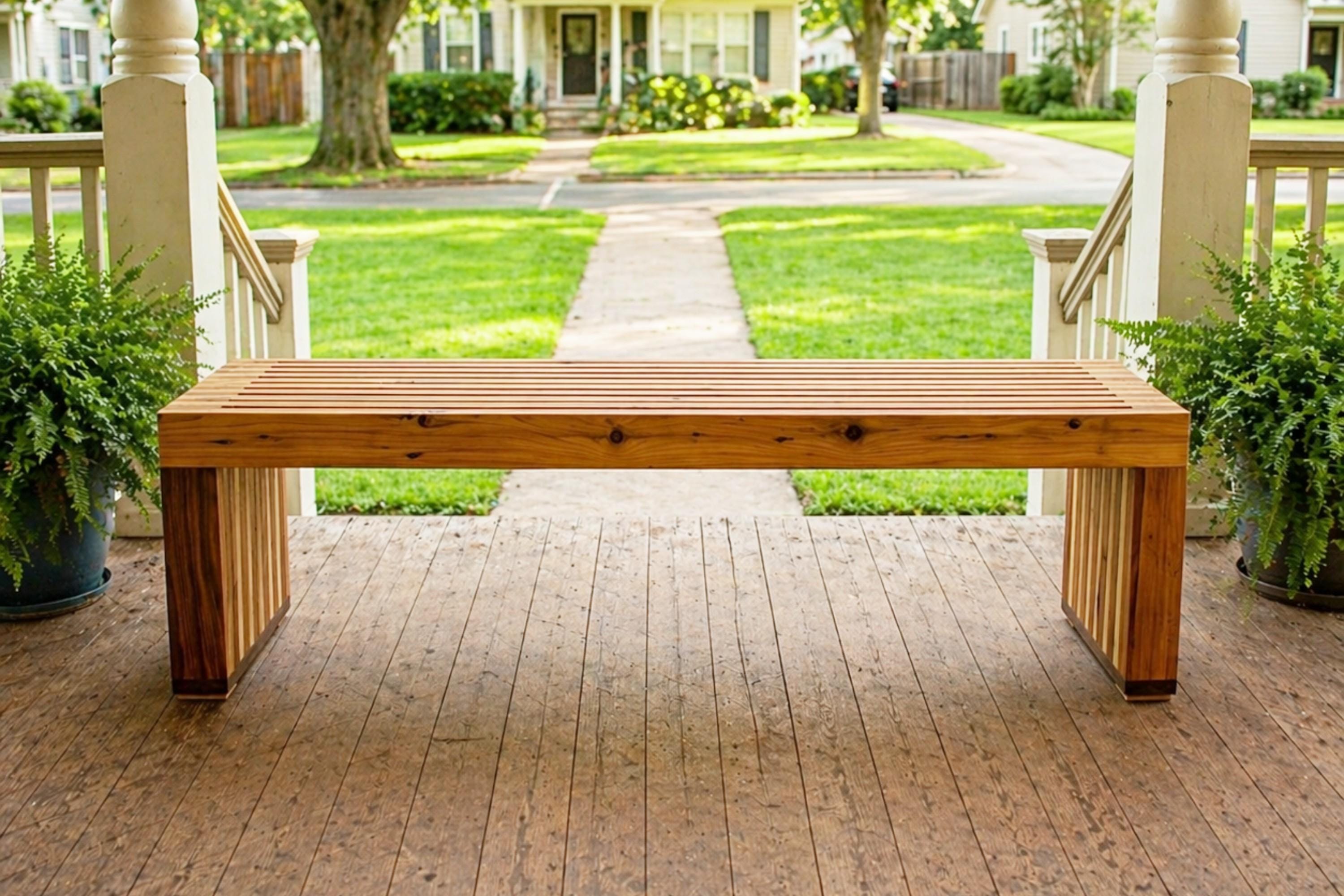 DIY Modern Outdoor Bench Build Plans: Easy Woodworking Build Project ...
