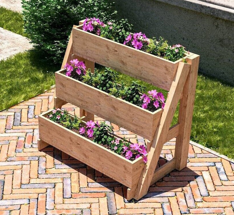 Buy DIY 3 Tier Raised Planter Box Plans Vegetable Planter Box Online in ...