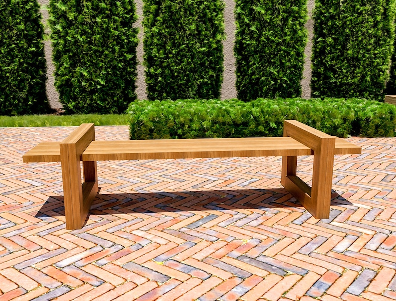 Modern 2x4 Patio Bench DIY Plans: Easy Outdoor Woodworking Project (PDF ...