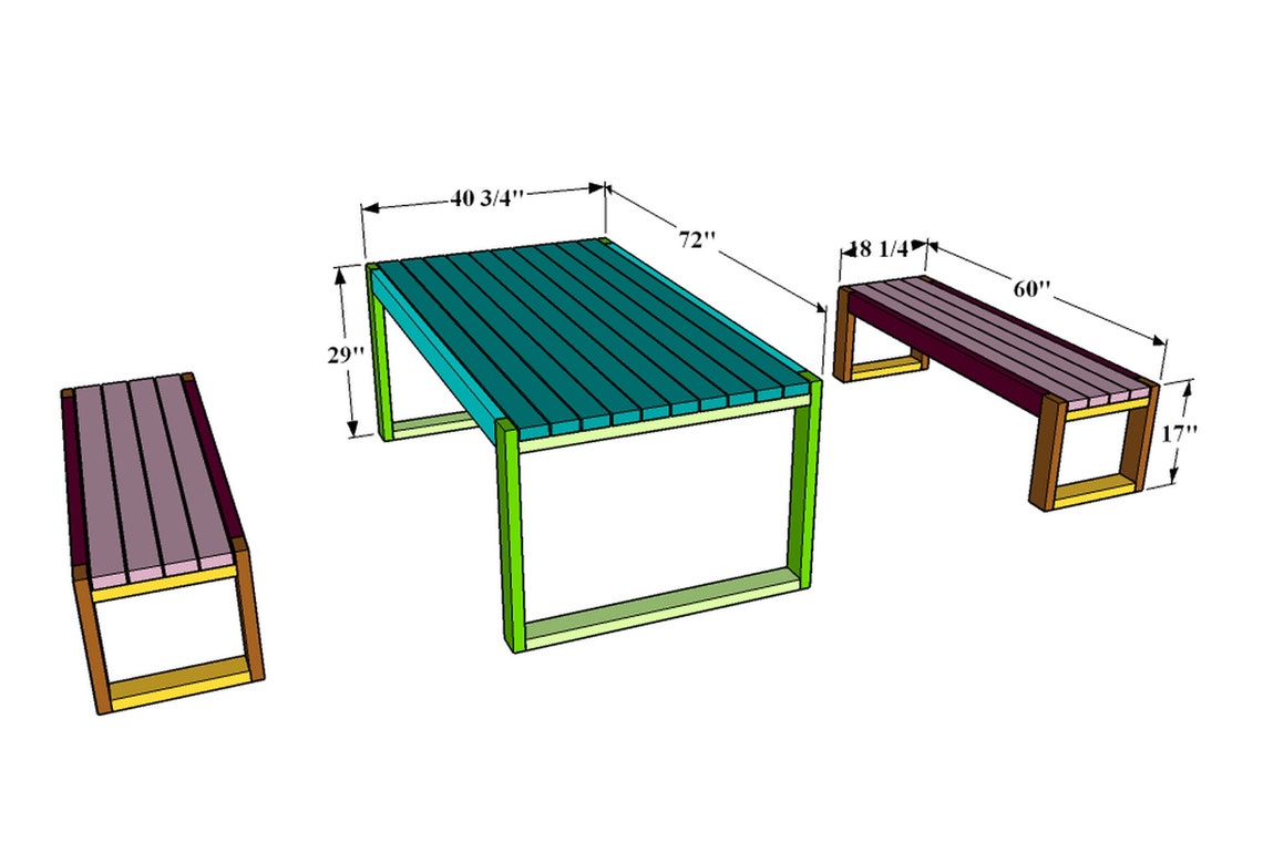 DIY Picnic Table BUNDLE Plans Garden Table Plans Patio Table - Etsy