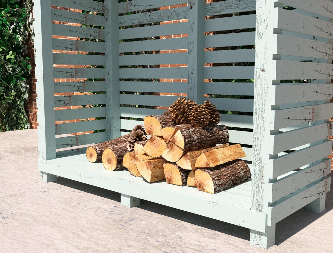DIY Firewood Storage Shed Plans: Outdoor Garden Woodworking Project ...