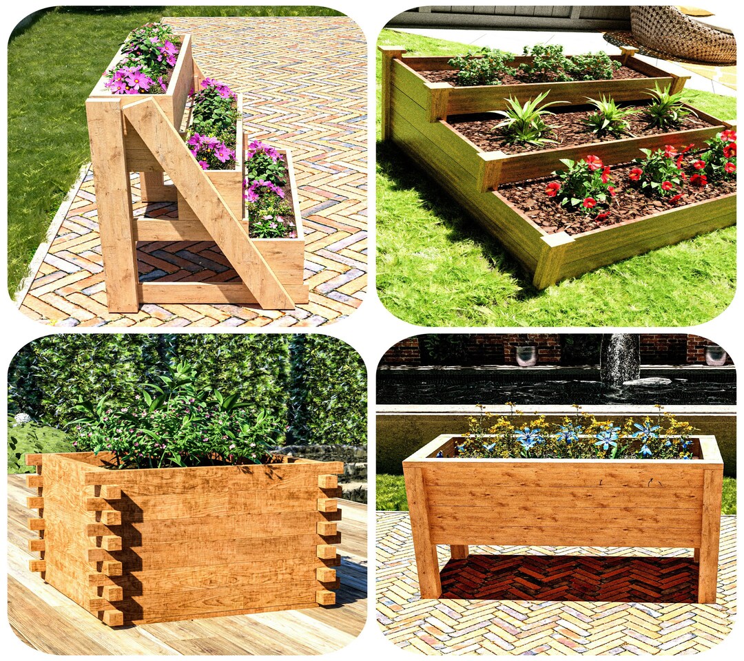 Diy Planter Box Bundle Plans Garden Planter Plans Vegetable Planter Plans Raised Planter Bed