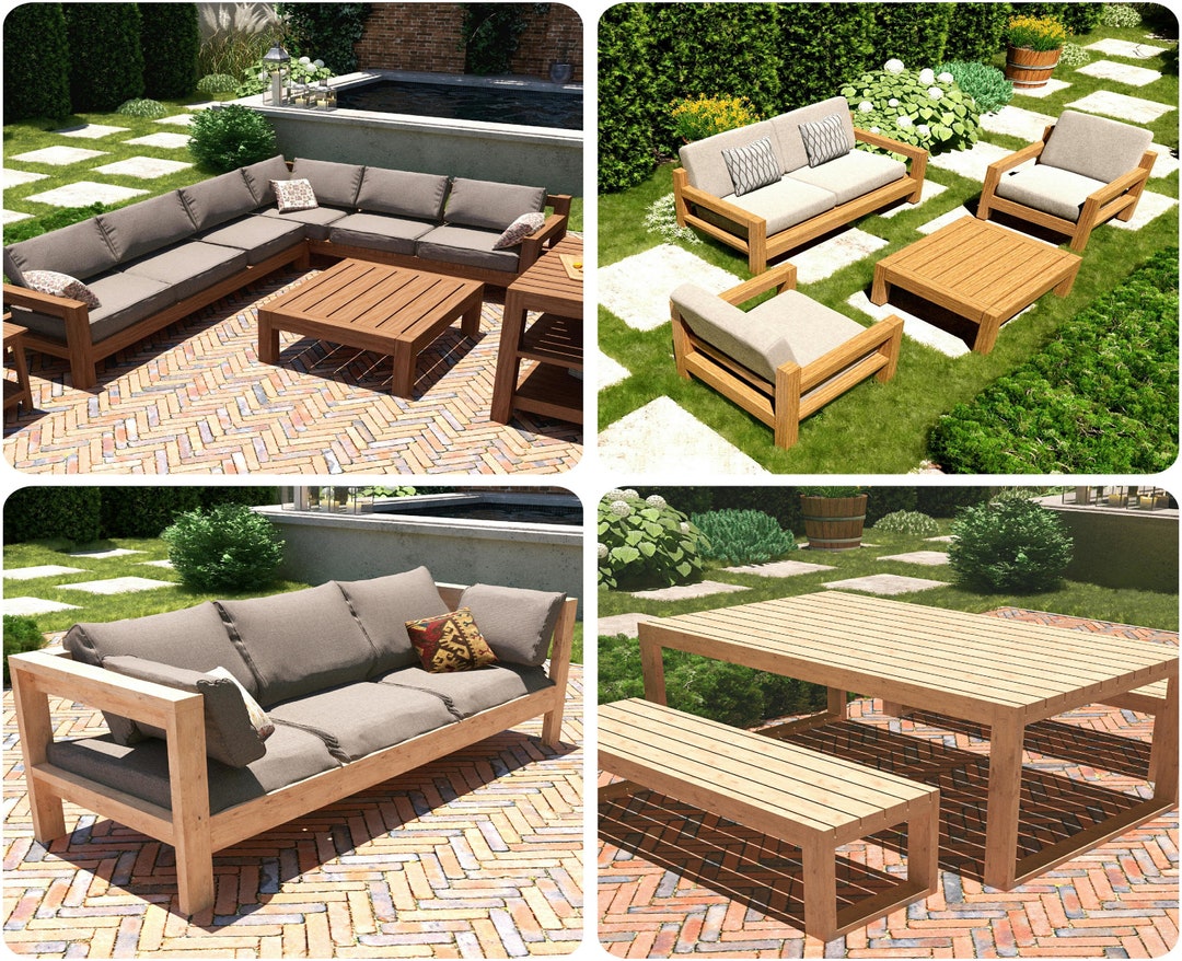 DIY Outdoor Furniture Plans BUNDLE Patio Sofa Set Plans - Etsy