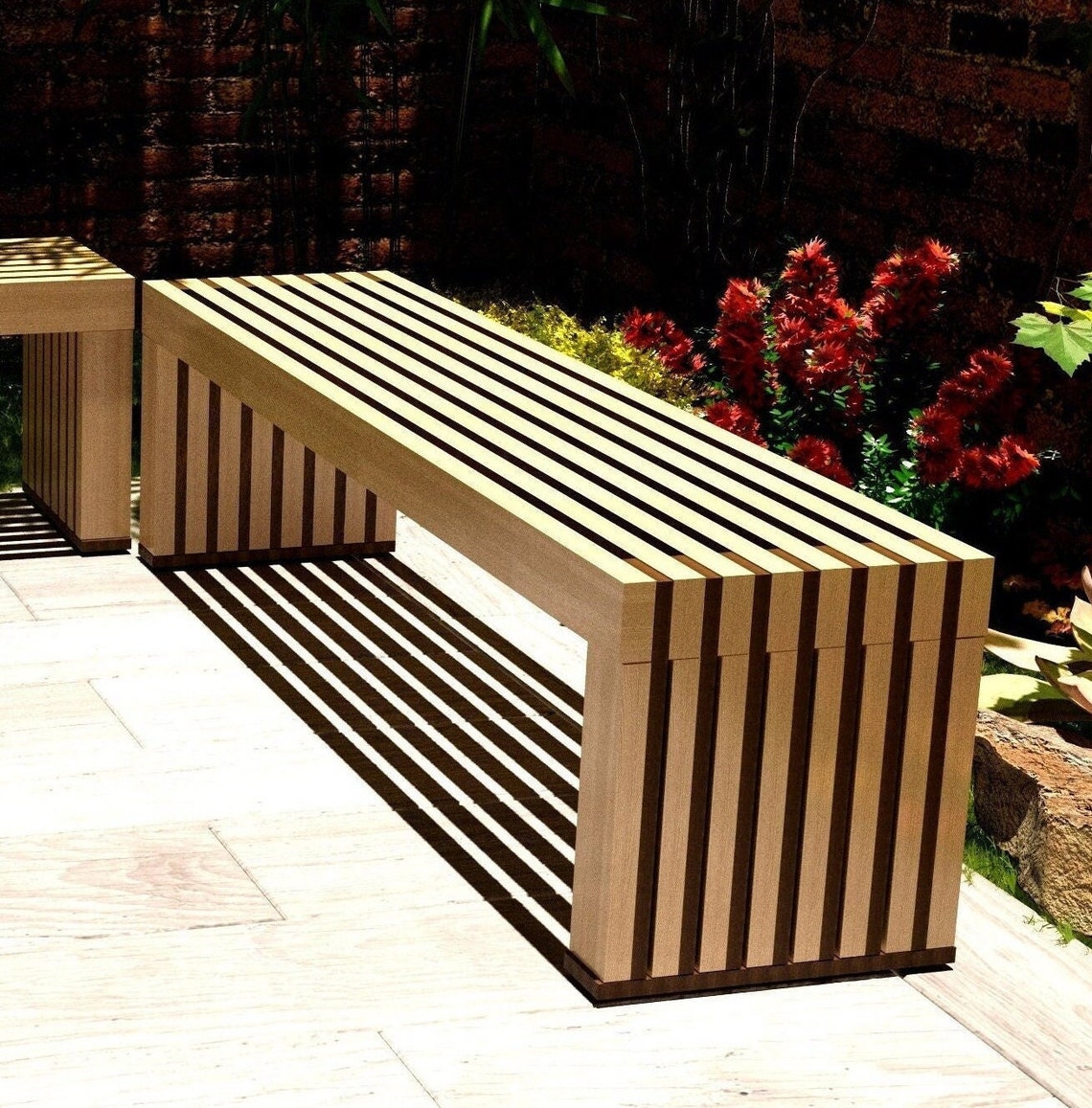 DIY Modern Bench Build PLANS Outdoor Patio Bench Plans Easy - Etsy UK
