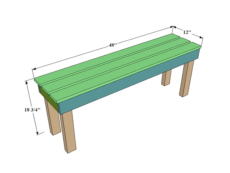DIY Simple Garden Bench PLANS Outdoor Patio Bench Plans - Etsy