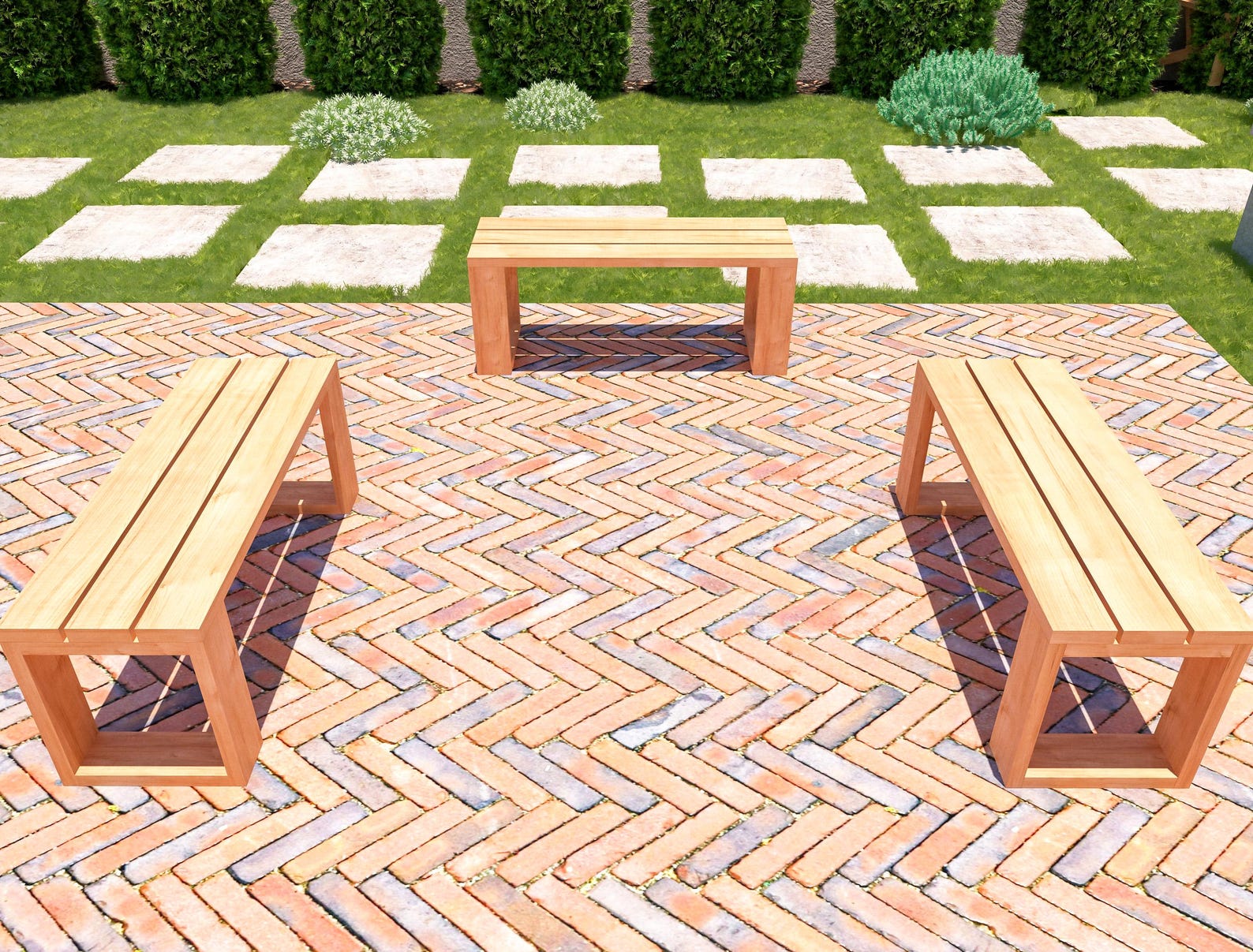 DIY Outdoor Bench Plans: Simple 2x6 Wood Bench (PDF Digital Download ...