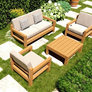 DIY Outdoor Furniture Plans Bundle: Patio Sofa, Garden Seating Set ...