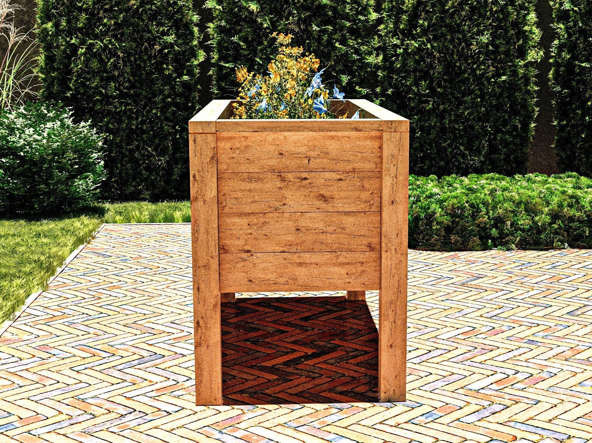 DIY Raised Garden Planter Box Plans Outdoor Planter Box - Etsy