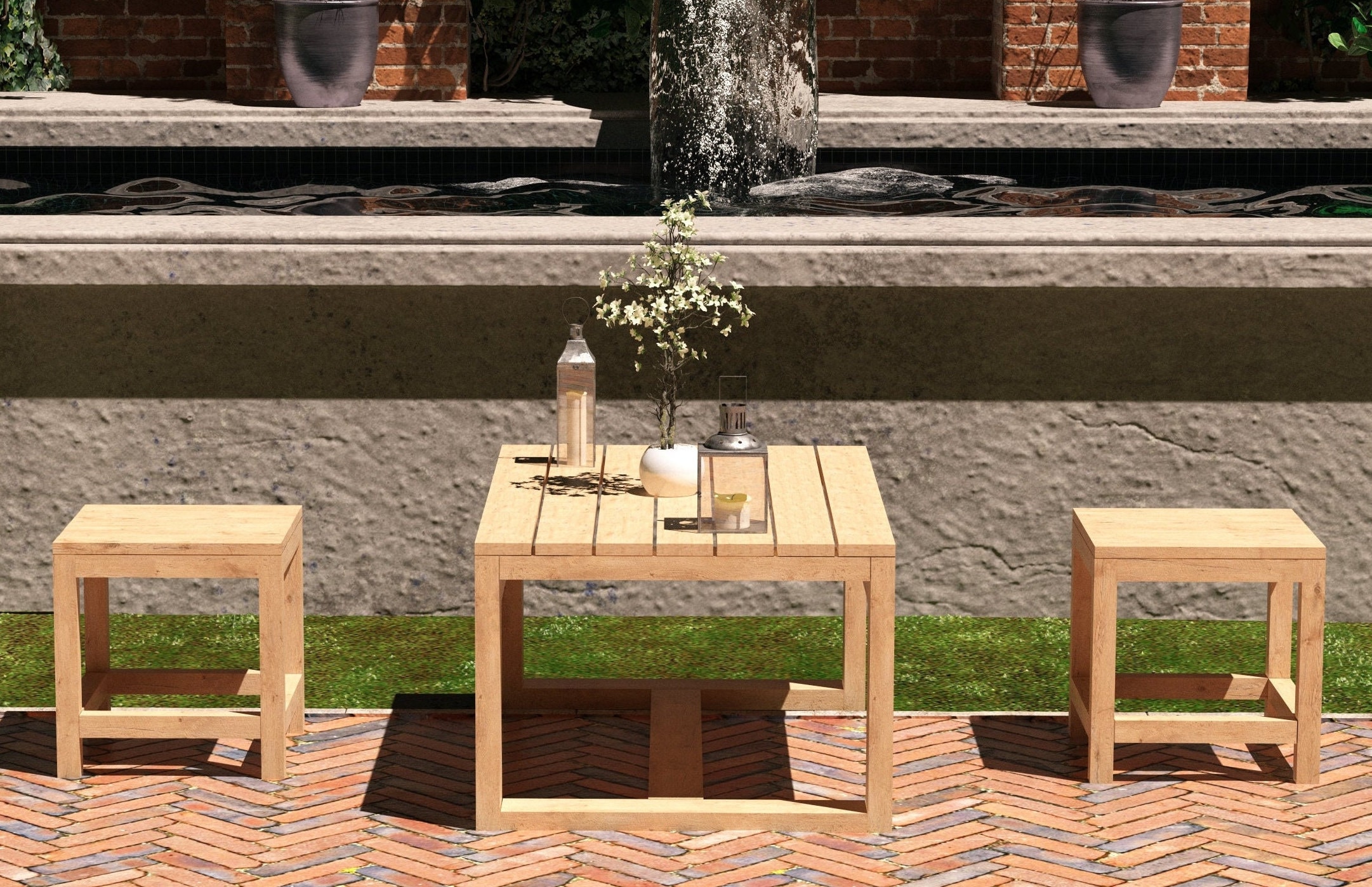 DIY Outdoor Coffee Table Set Plans: Easy Build (PDF Download) - Etsy