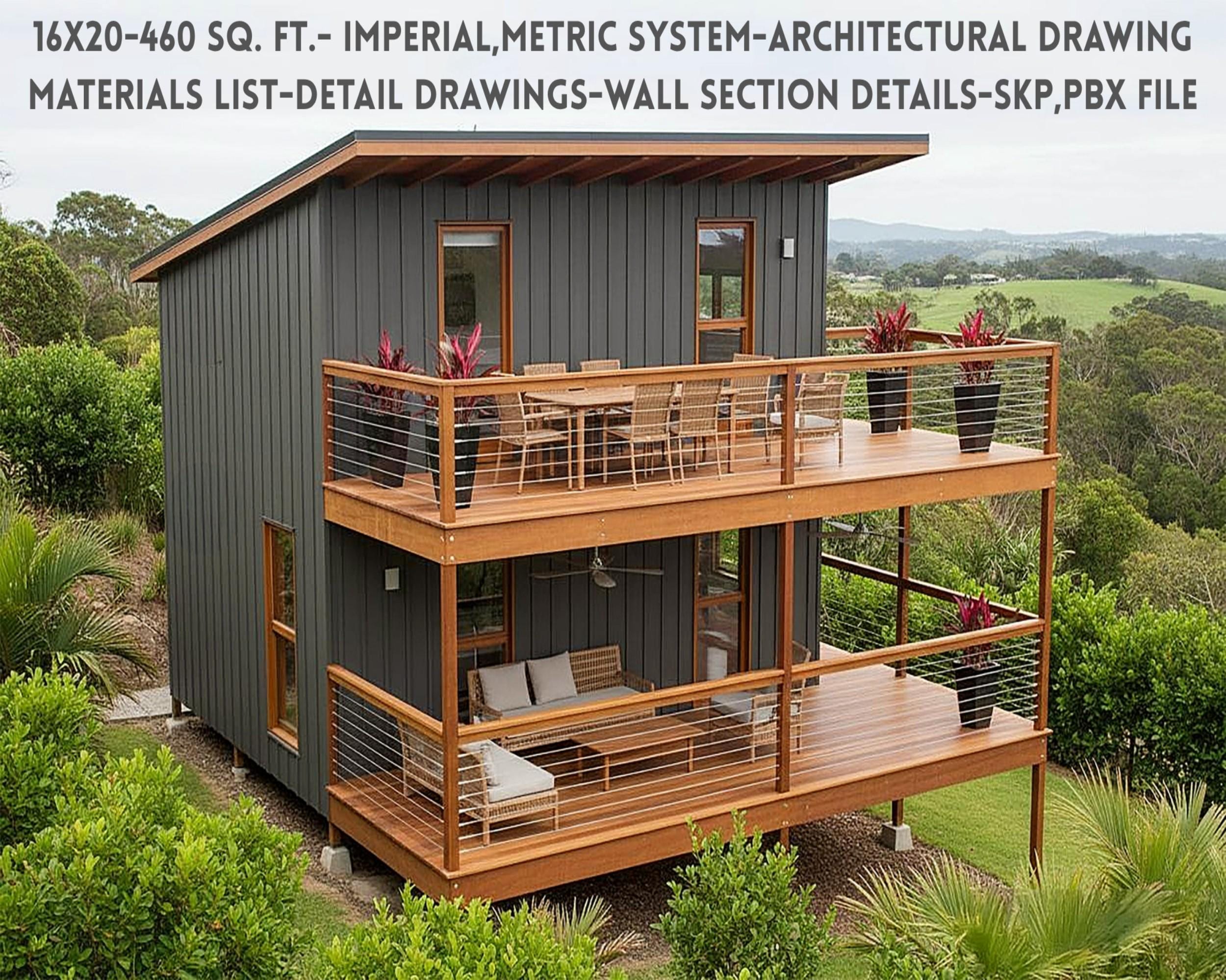 16x20 Tiny House Plans With Loft: 1 Bed, 1 Bath Cottage Building ...