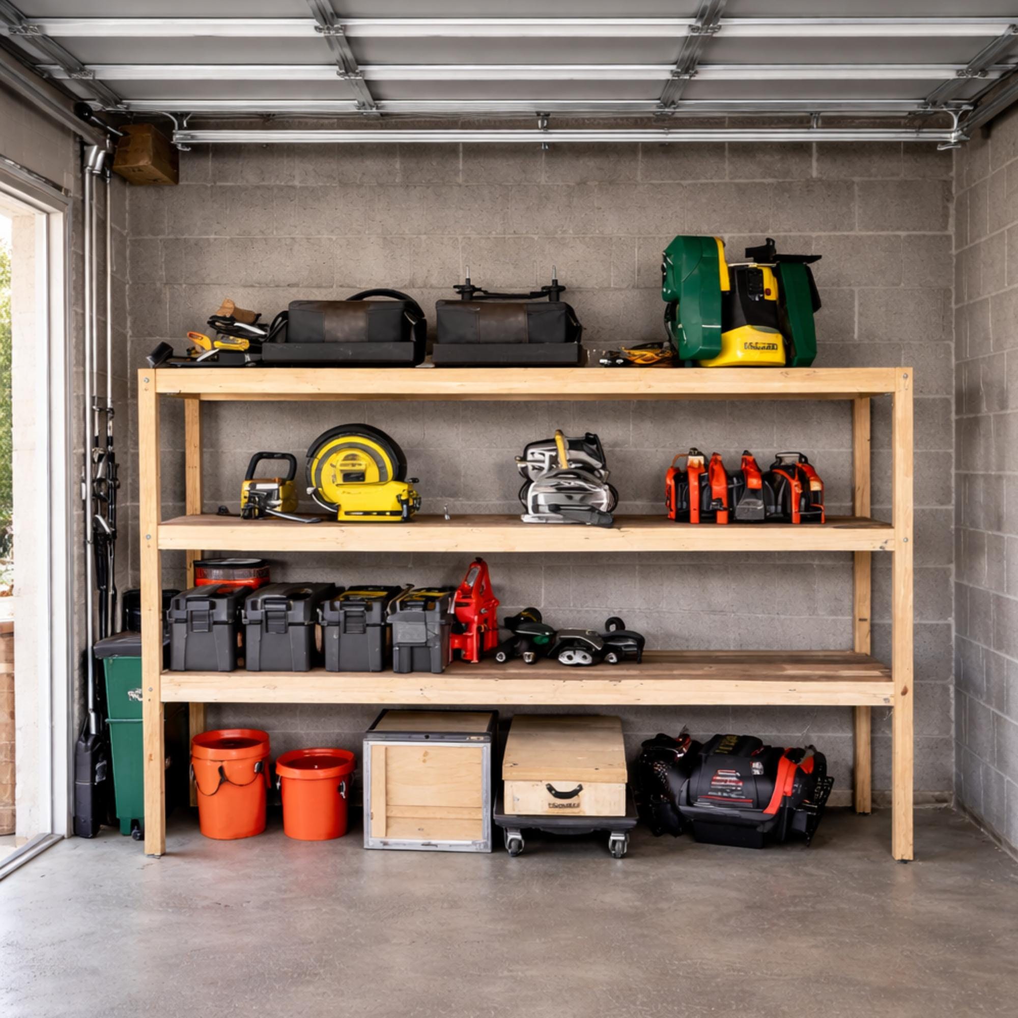 Garage Shelves DIY Plans: Storage Shelf Woodworking Project - Easy ...