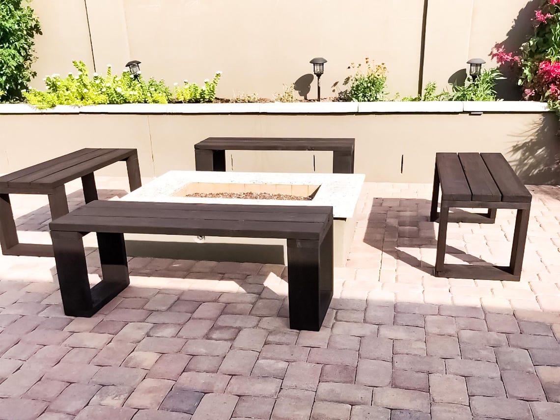 DIY Outdoor Bench Plans: Simple 2x6 Wood Bench (PDF Digital Download ...
