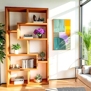 Modern Wooden Bookshelf Plans: DIY Shelving, Easy Build (PDF Digital ...