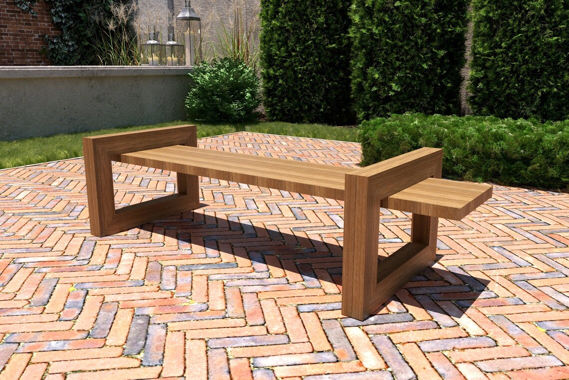 DIY Simple Bench Build Plans Modern Patio Bench Plans Easy - Etsy