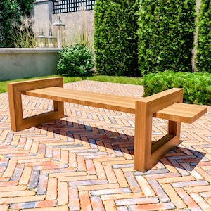 Modern 2x4 Patio Bench DIY Plans: Easy Outdoor Woodworking Project (PDF ...