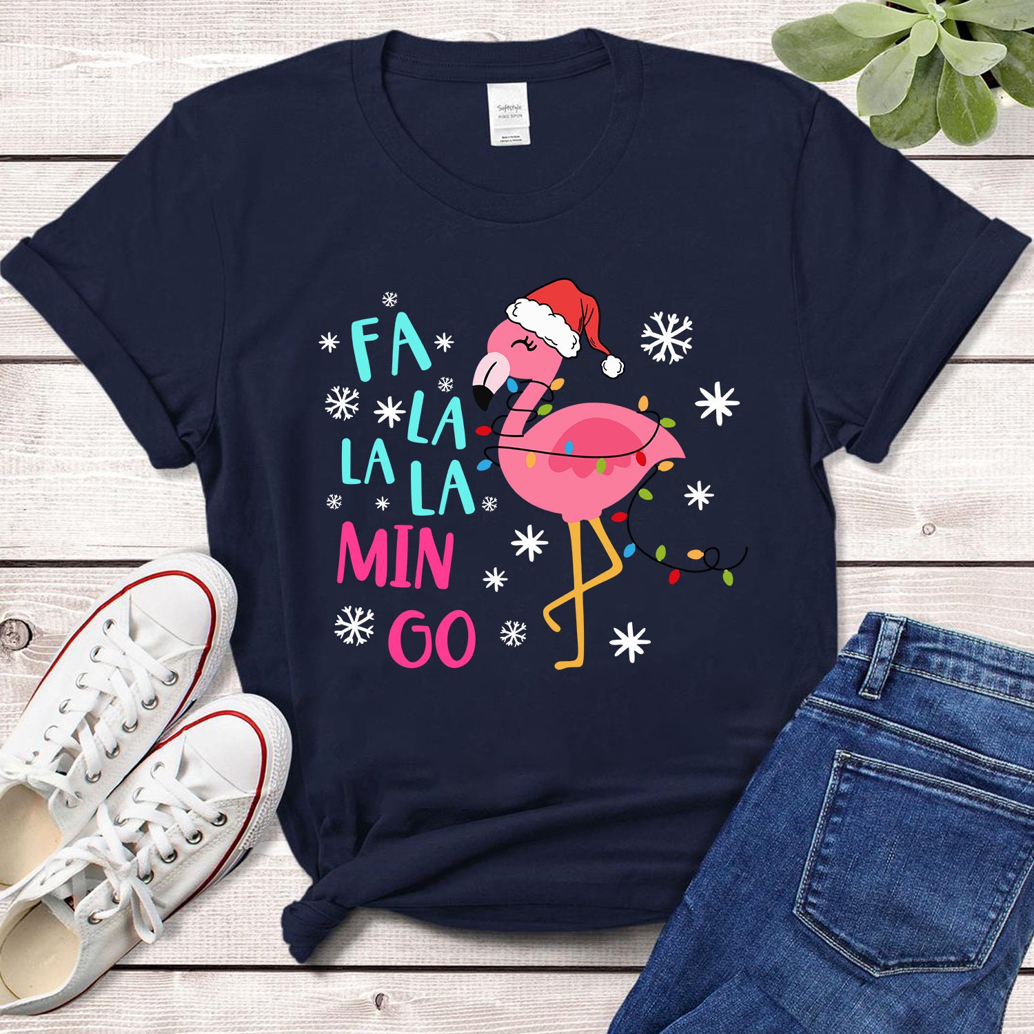 Christmas Flamingo SVG Fa La La La Cut File Funny Flamingo - Etsy