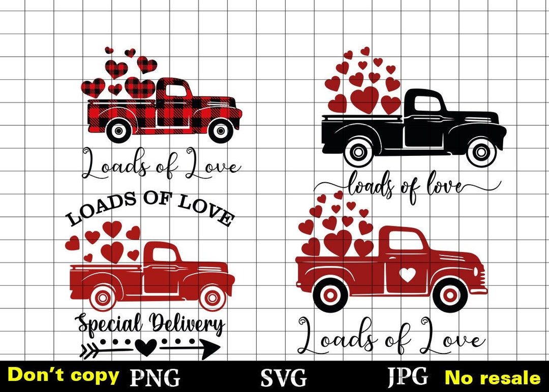 Valentines Red Truck SVG, Valentines Vintage Truck Valentines SVG ...